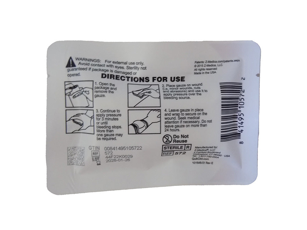 QuikClot Bleeding Control Dressing - Wilderness Survival Systems