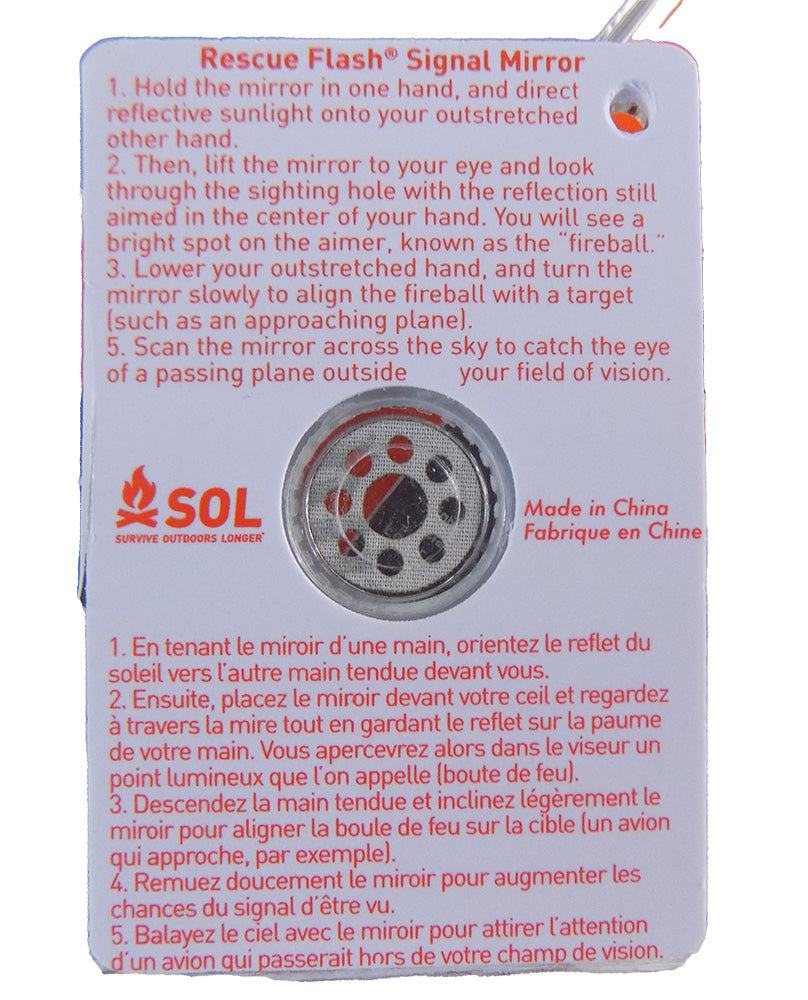 SOL Floating Rescue Signal Mirror - Wilderness Survival Systems